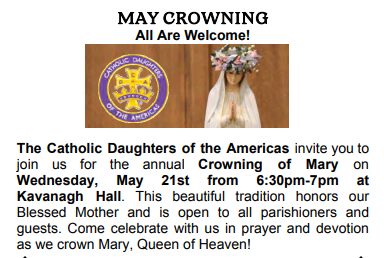 May Crowning – St. James Catholic Church